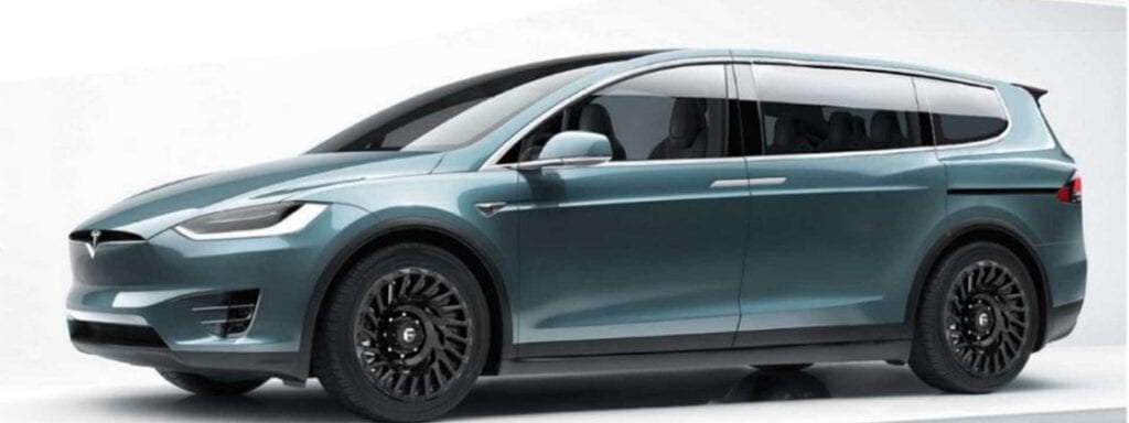 minivan da Tesla com portas deslizantes baseado no Model X - Lubes em Foco
